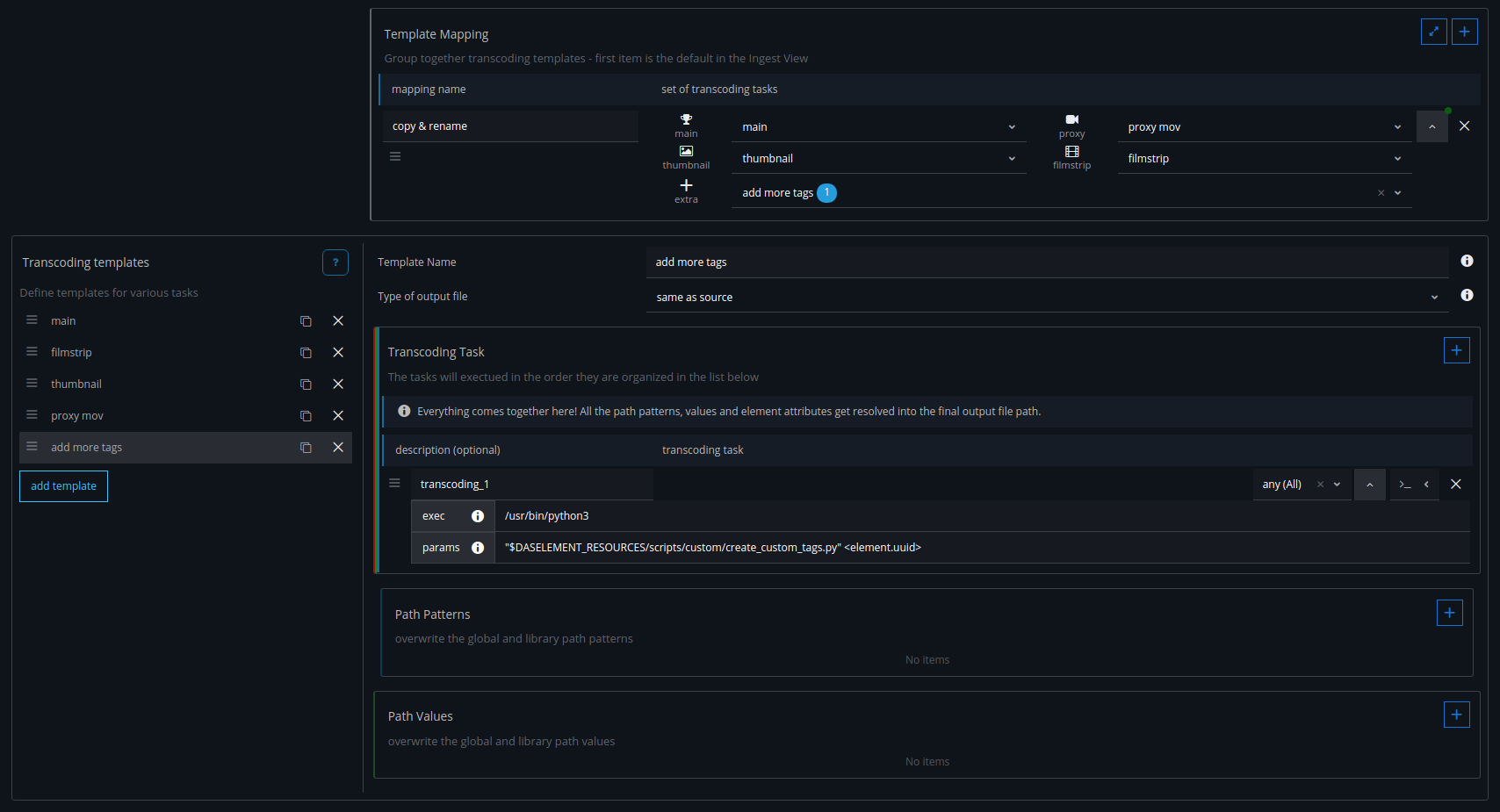 Add custom tags from other source